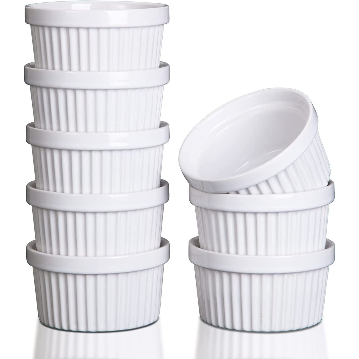 Sangdo Round Ceramic 8 Piece Ramekin Bakeware Set | Wayfair
